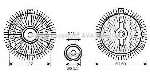Вискомуфта вентилятора MERCEDES W124, W126, W201 (84>97) Ava арт. MSC409