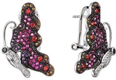 Серьги ELEMENT47, серебро, 925 проба, фианит