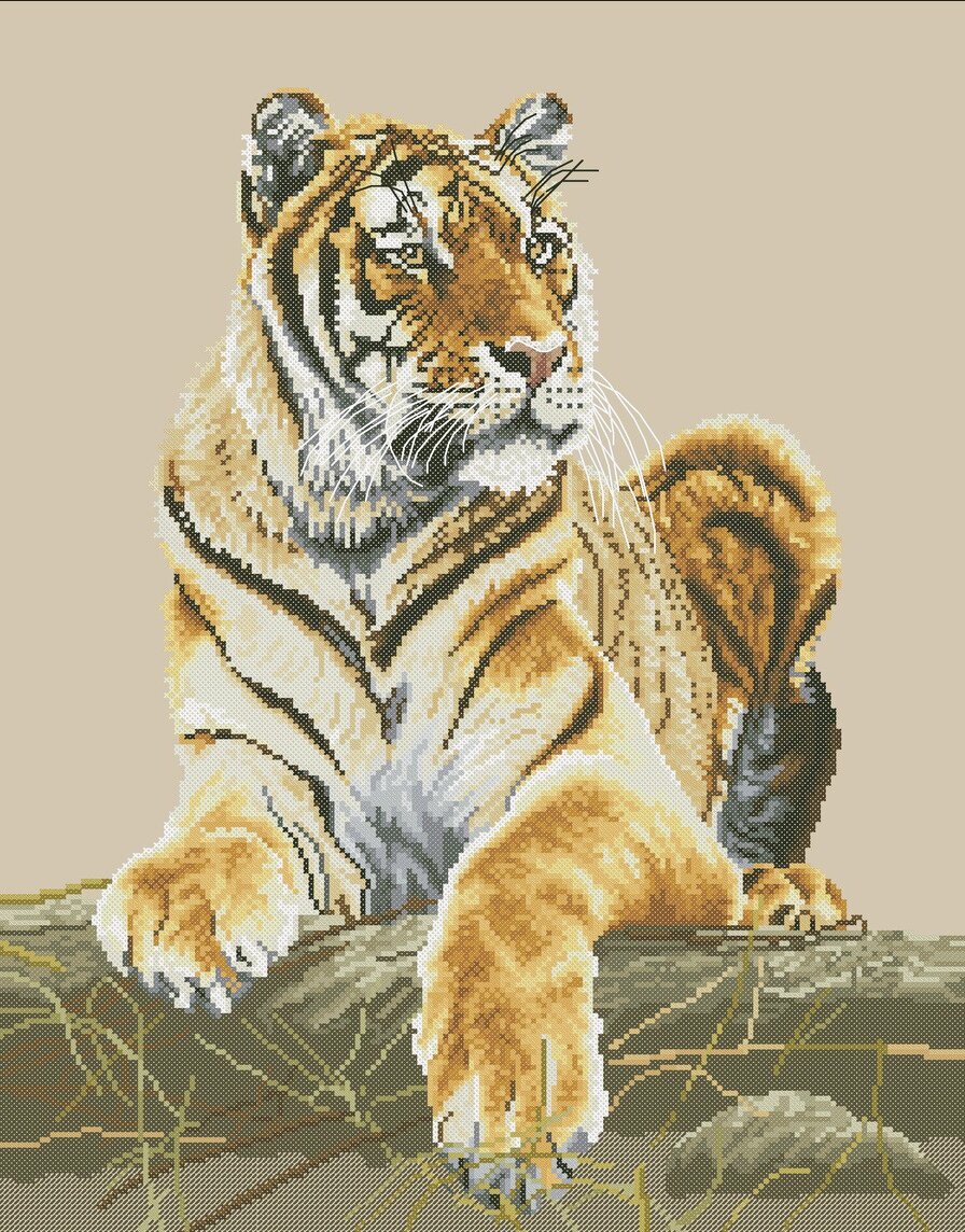 Набор для творчества, набор для вышивания крестиком Тигр (размер 50 см *40 см)