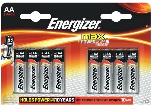 Батарейка AA щелочная Energizer LR06-8BL MAX в блистере 8шт.
