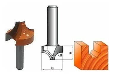 Фреза пазовая Стронг CTФ-1009, по дереву, штучная, 8x16D x10H, R4 мм