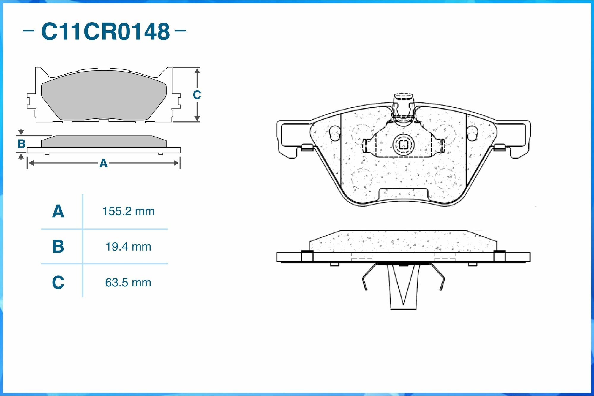 Колодки передние CWORKS C11CR0148