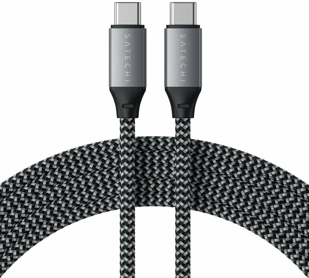 Кабель Satechi USB-C to USB-C 100W (2 метра) для зарядки чёрный (ST-TCC2MM)