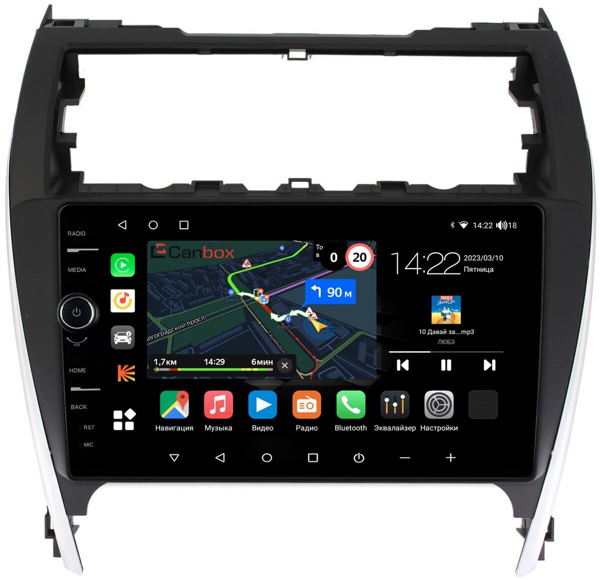 Штатная магнитола Canbox M-Line 7851-10-466 Toyota Camry XV50 2011-2014 (авто из USA) Android 10 (4G-SIM, 4/64, DSP, QLed)