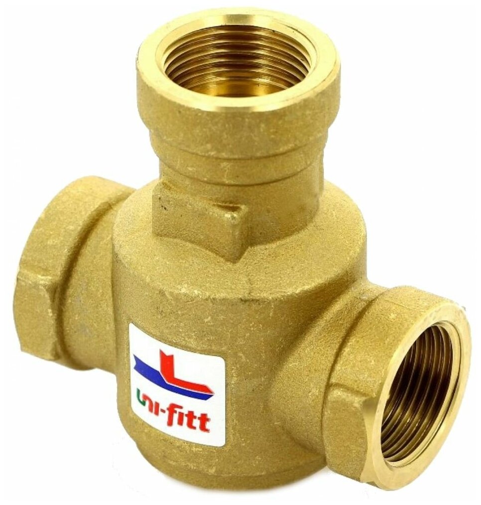 Клапан В термостатический 60˚С 1" ВР UNI-FITT для котлов боковое смешение Kvs 9