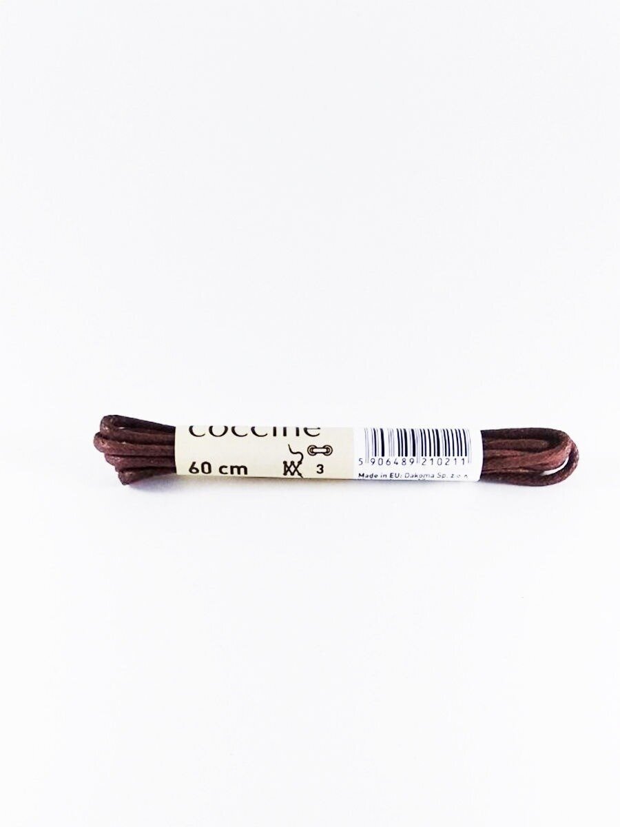 Шнурки хлопковые вощеные тонкие Coccine, 2 мм, 60 см