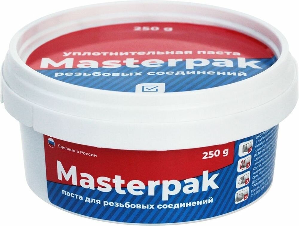 Уплотнительная паста Masterprof Masterpak, для резьбовых соединений, 250г — фото 1