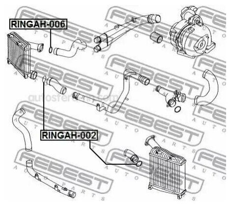 FEBEST RINGAH006 кольцо уплотнительное воздушного патрубка подходит для AUDI A3/A3 Sportback (8P) 2003-2013 RINGAH-006