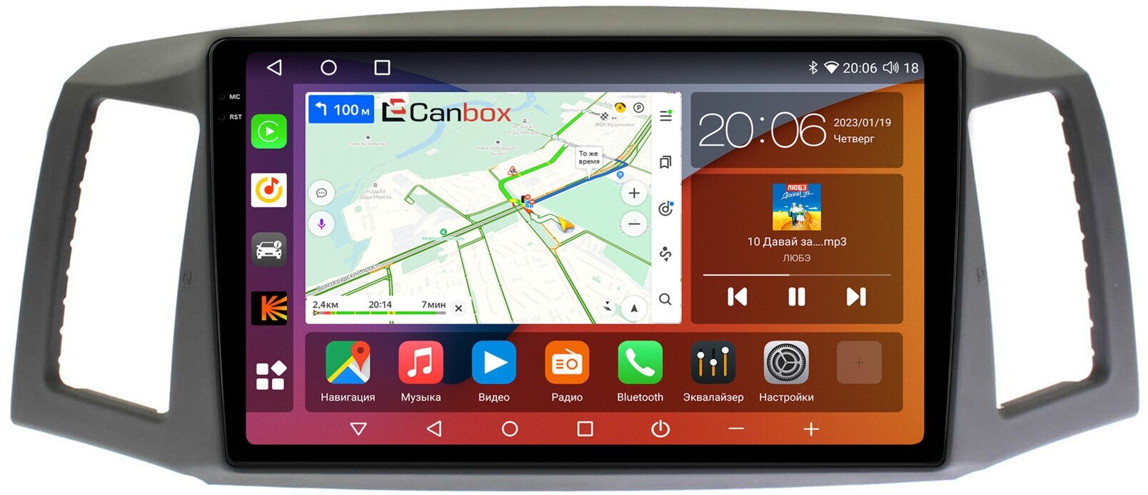 Штатная магнитола Canbox EVO 2K 5818-10-1193 Jeep Grand Cherokee 3 (WK) 2004-2007 (руль слева) Android 14 (4G-SIM, 6/128, DSP, QLed, AI, 360)