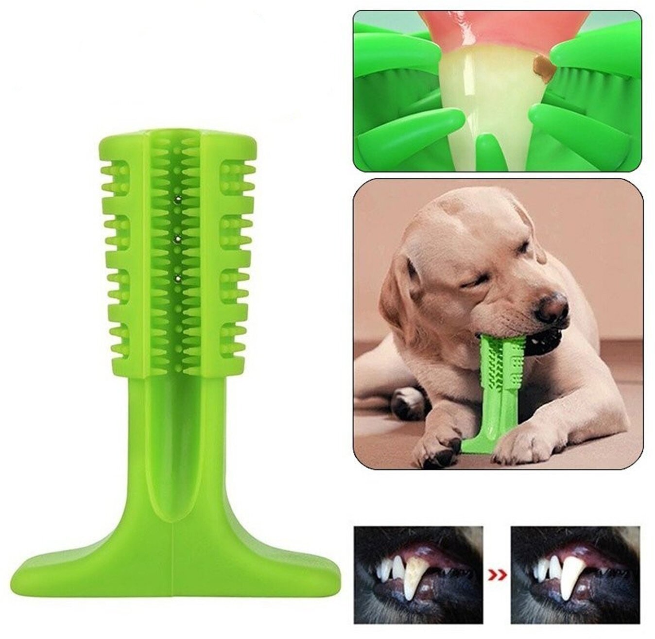 Зубная силиконовая щетка для собак/ Игрушка кусалка/ Игрушка массажер для чистки зубов собак