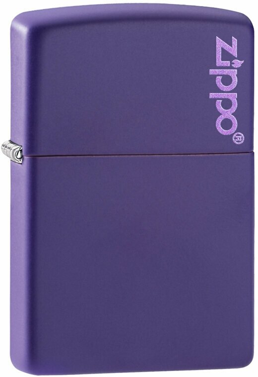Зажигалка бензиновая ZIPPO 237ZL Classic Purple Matte Zippo Logo, фиолетовая, матовая, подарочная коробка, без топлива