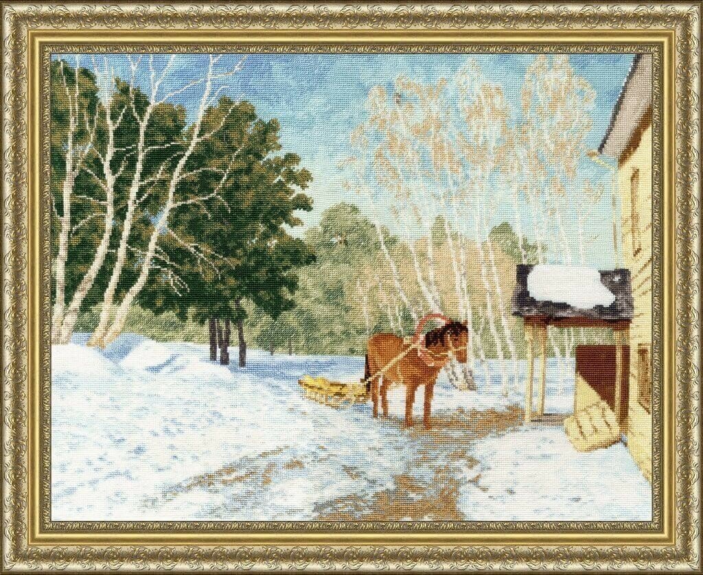 Март, 1895 г. по мотивам картины И. Левитана МК-048