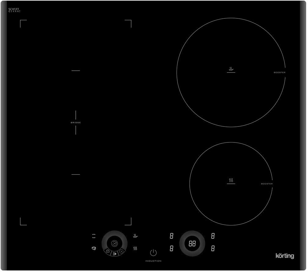 Электрическая варочная панель Korting HIB 64750 B Smart 59 см, 4 конфорки стеклокерамика, черный