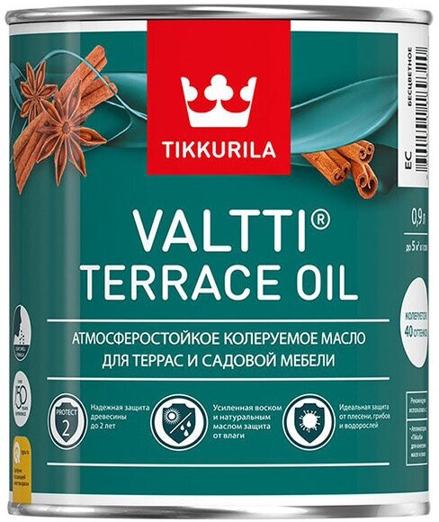 Масло Tikkurila/Tikkivala Valtti Terrace Oil для террас основа EC 0,9 л