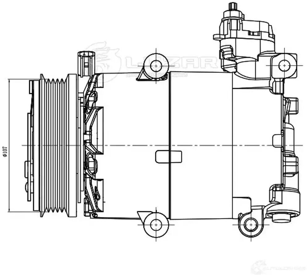 Компрессор кондиц для ам Ford Focus III 11 16T с эл магнит клапаном LCAC 1029 LUZAR арт. lcac1029