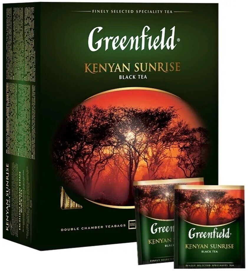Чай черный Greenfield Kenyan Sunrise (Кениан Санрайз), 100 шт