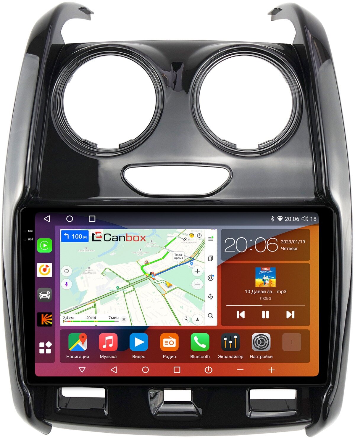 Штатная магнитола Canbox EVO 2K 5816-9-RE046N Lada Largus 2021-2026 (глянцевая) Android 14 (4G-SIM, 8/256, DSP, QLed, AI, 360)