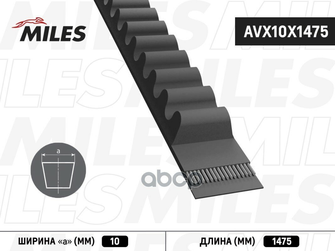 Ремень приводной клиновой AVX10X1475 Miles арт. AVX10X1475
