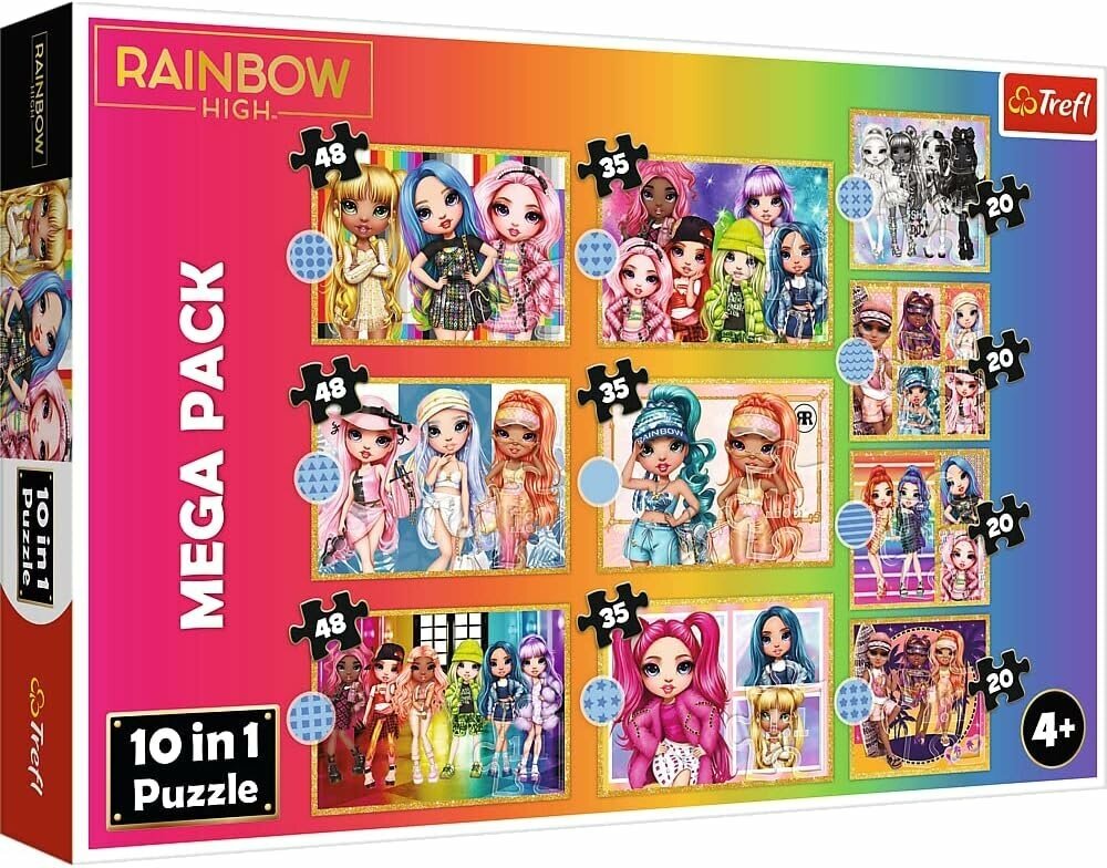 Пазл для детей Trefl 10 в 1: Куклы RAINBOW