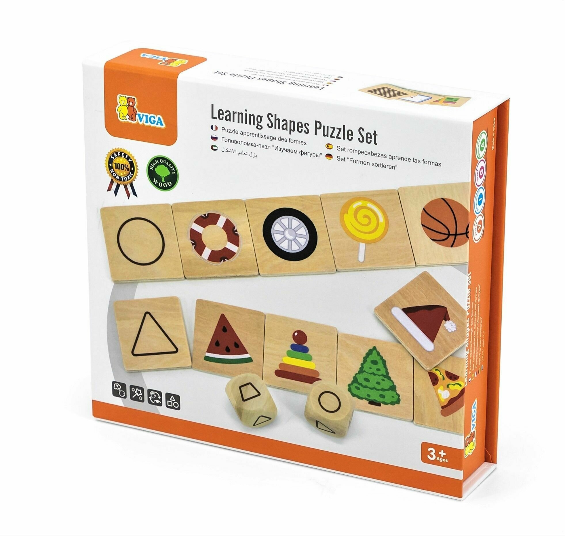 Развивающие игрушки из дерева Viga Toys Пазл-игра Изучаем фигуры 44506