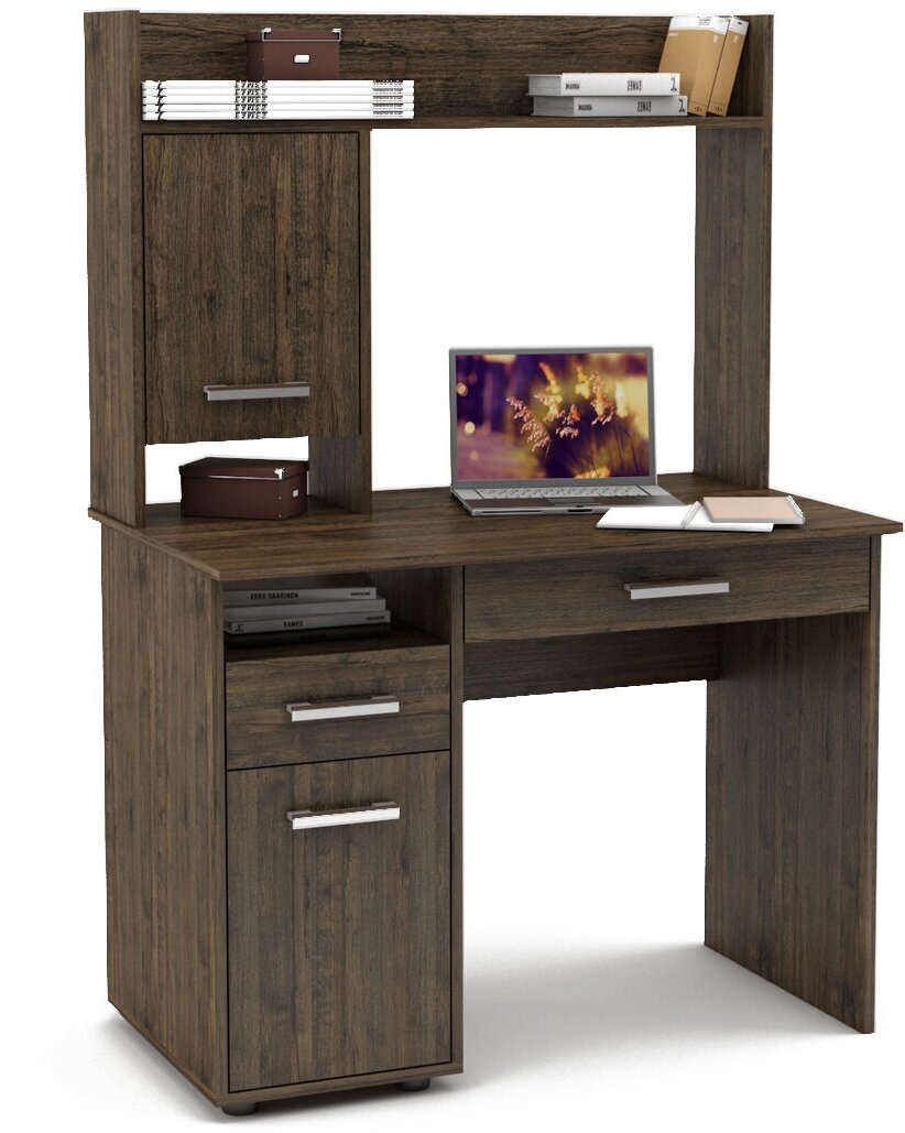 Стол письменный, стол компьютерный Остин (Ливерпуль) 10Я дуб апрель темный