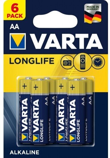 Батарейка щелочная VARTA LR6 AA Long Life 1.5В 4шт