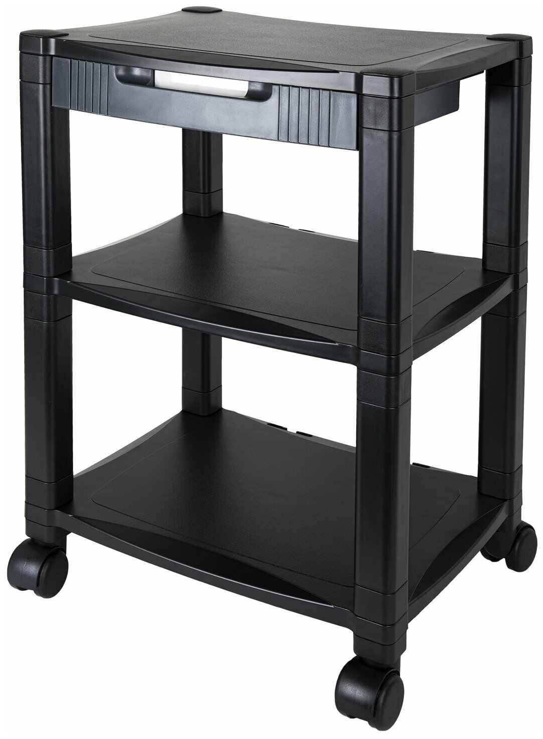 Подставка для принтера BRAUBERG передвижная, с 3 полками и 1 ящиком, 500x435х335 мм, 510188