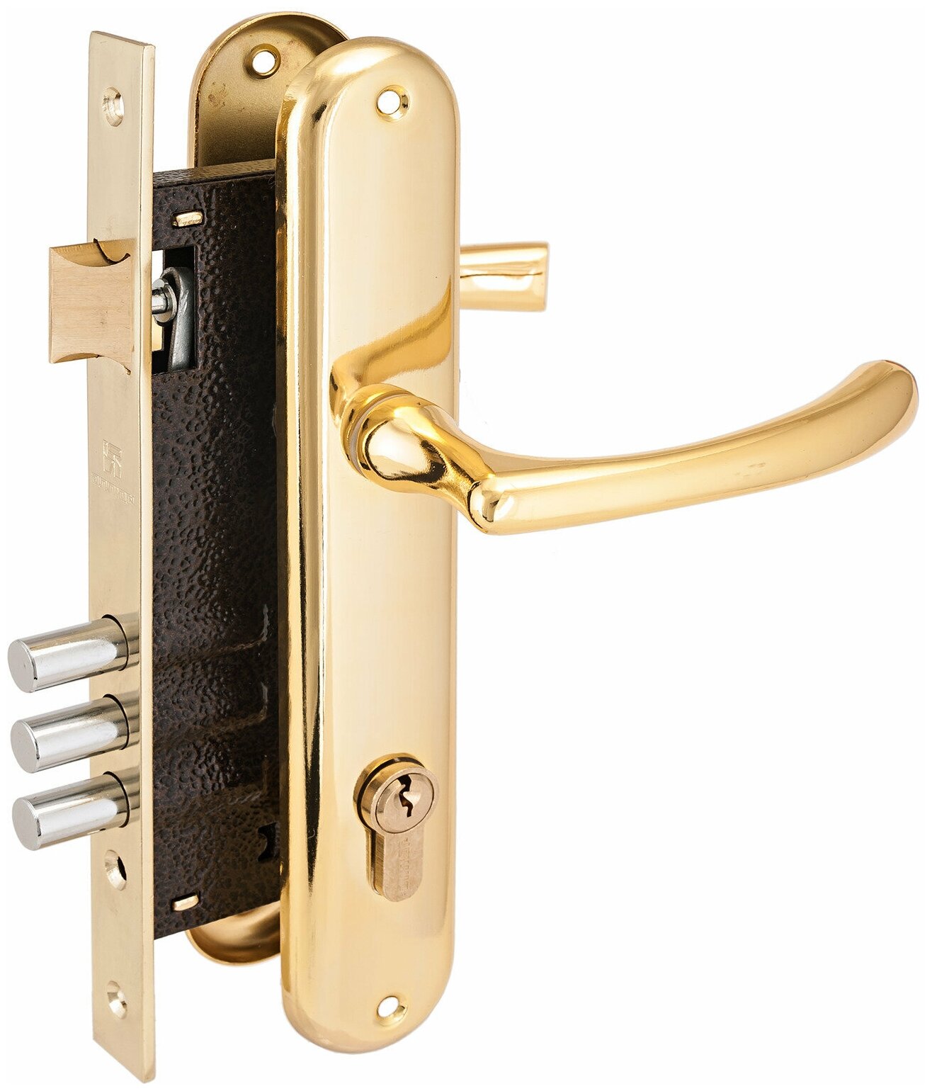 Замок врезной с ручками аллюр 0221, цвет золото