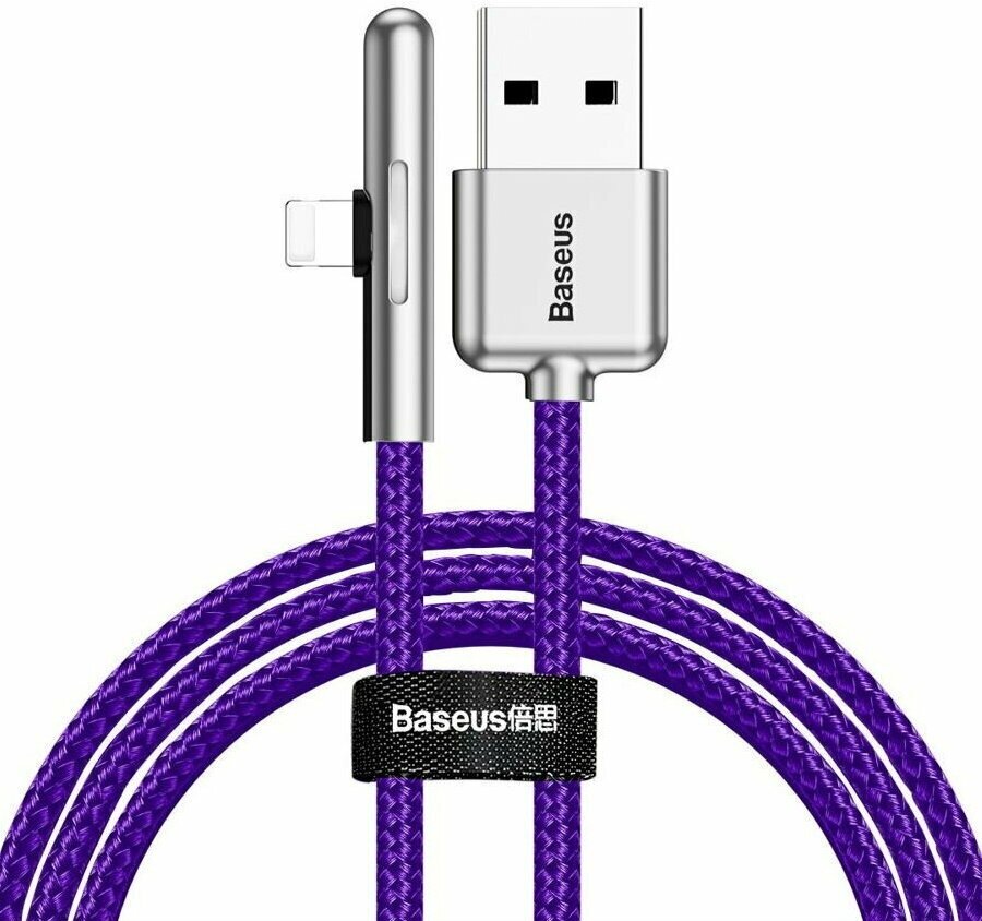 Кабель Baseus Iridescent Lamp Mobile Game Cable USB - Lightning 2.4A 1m Purple (CAL7C-A05)