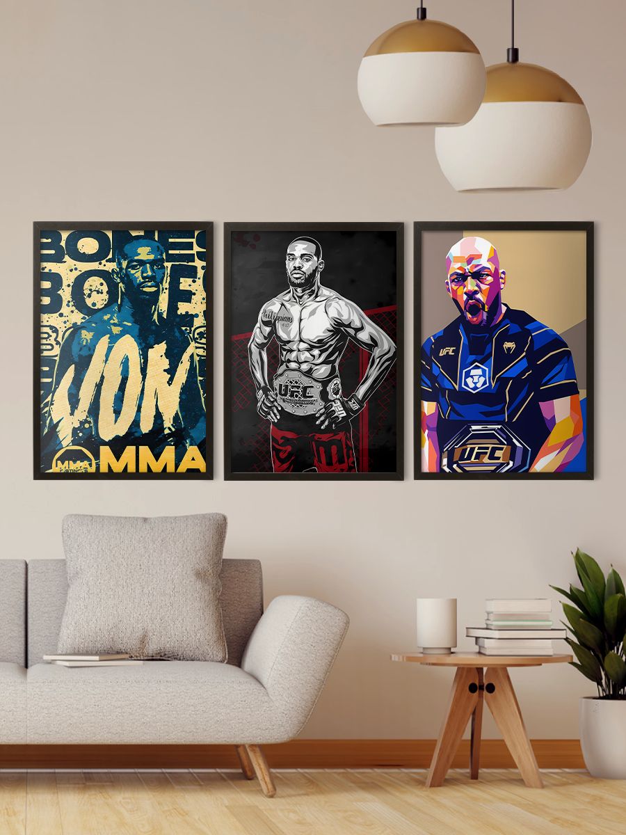 Постер 3 шт 90х120 Джон Джонс Jon Jones набор картин для интерьера