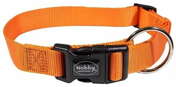 Nobby Ошейник для собак Classic, нейлон, оранжевый, длина 50-65 см, ширина 25 мм