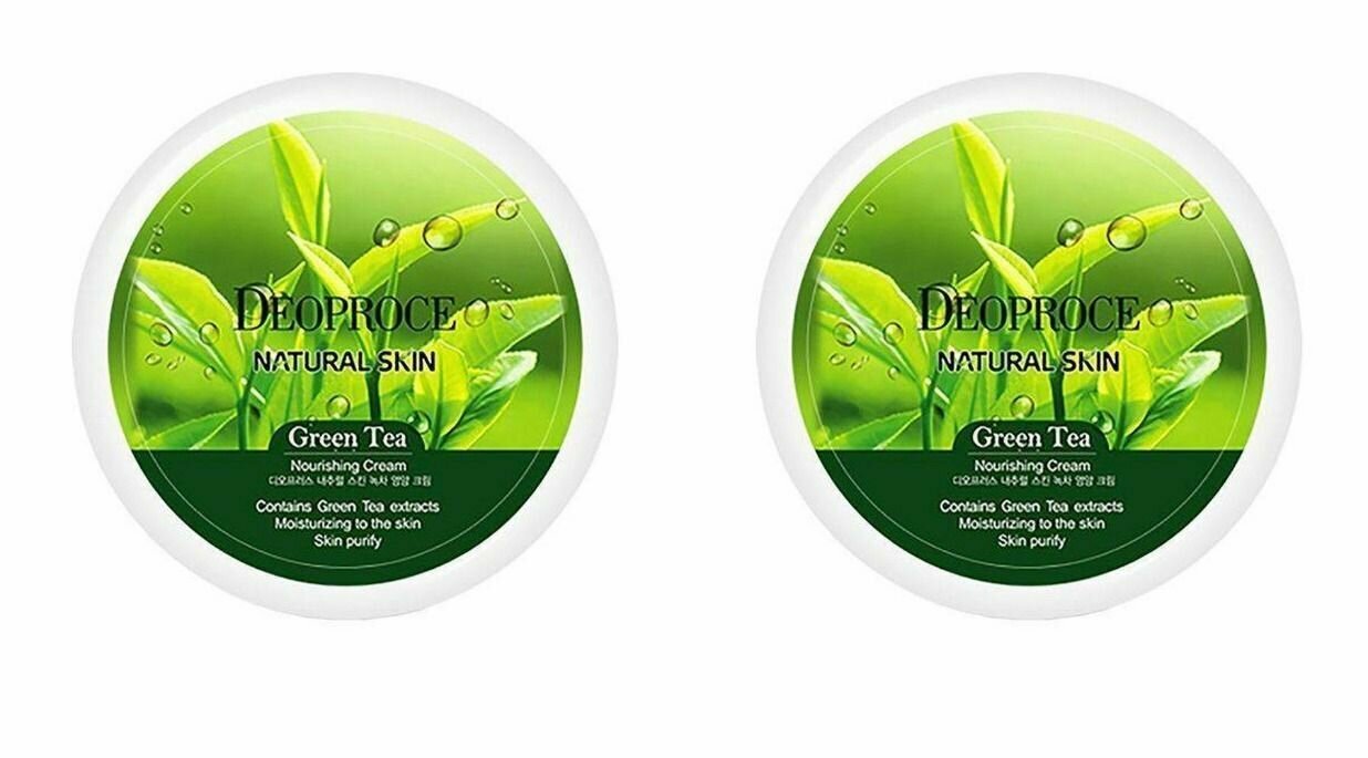 DEOPROCE Крем для лица и тела с экстрактом зеленого чая NATURAL SKIN GREENTEA NOURISHING CREAM 100г - 2 штуки