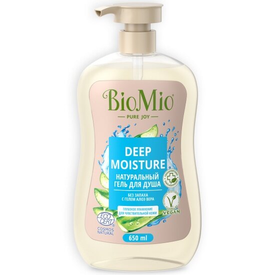 Натуральный гель для душа Biomio для чувствительной кожи, с алоэ вера, 650 мл