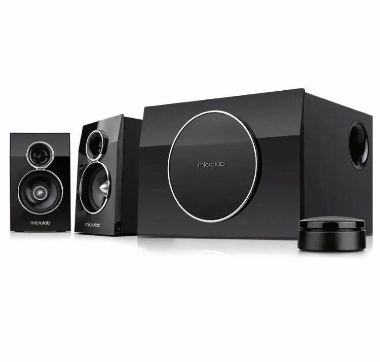 Колонки 2.1 Microlab M-310BT (M-310BT) черные - 35 Вт, Bluetooth, пульт ДУ, питание - сеть 220В