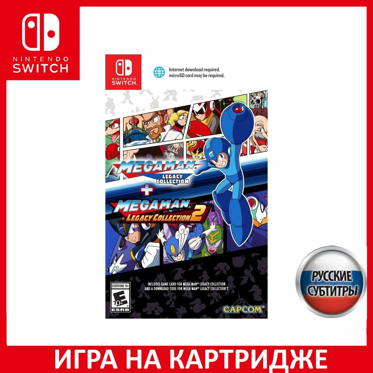 Игра Mega Man Legacy Collection 1 + 2 Switch Русская Версия Картридж на Nintendo Switch