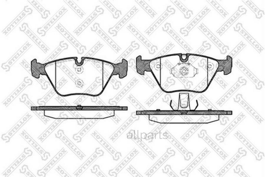 STELLOX 974 000B-SX Колодки дисковые передние (К-кт) с антискрип. пластинами