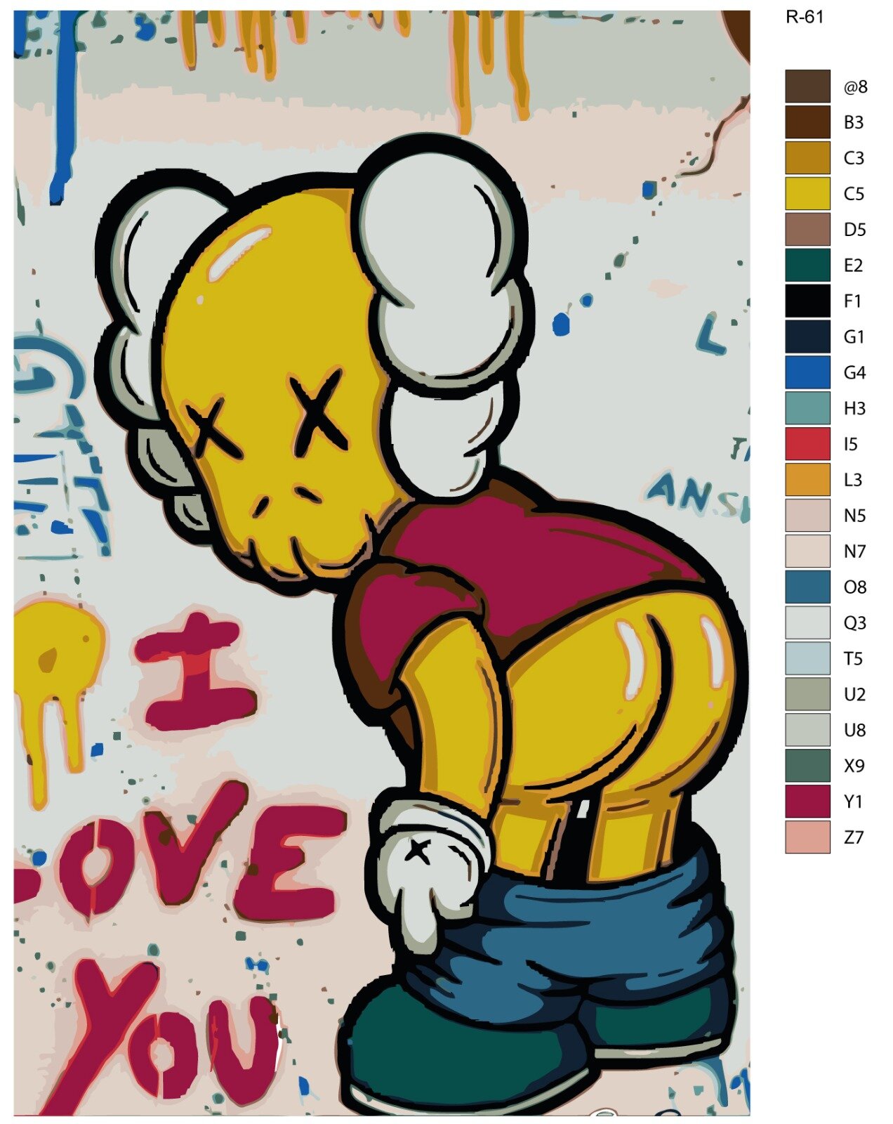 Картина по номерам BRUSHES-PAINTS "Bearbrick" R-61 70x110 см