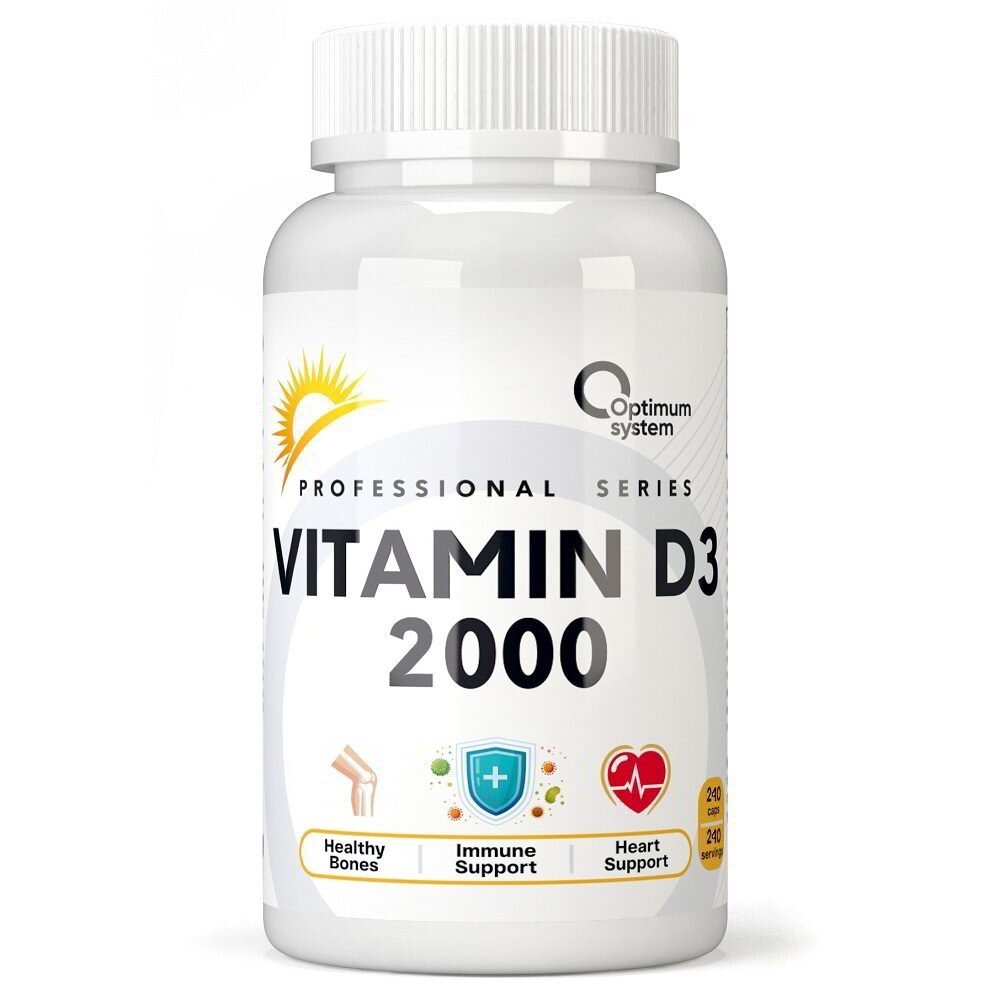 Витамин Д3 Поддержка здоровья костей и зубов Vitamin D3 2000 240 капс (Optimum System)