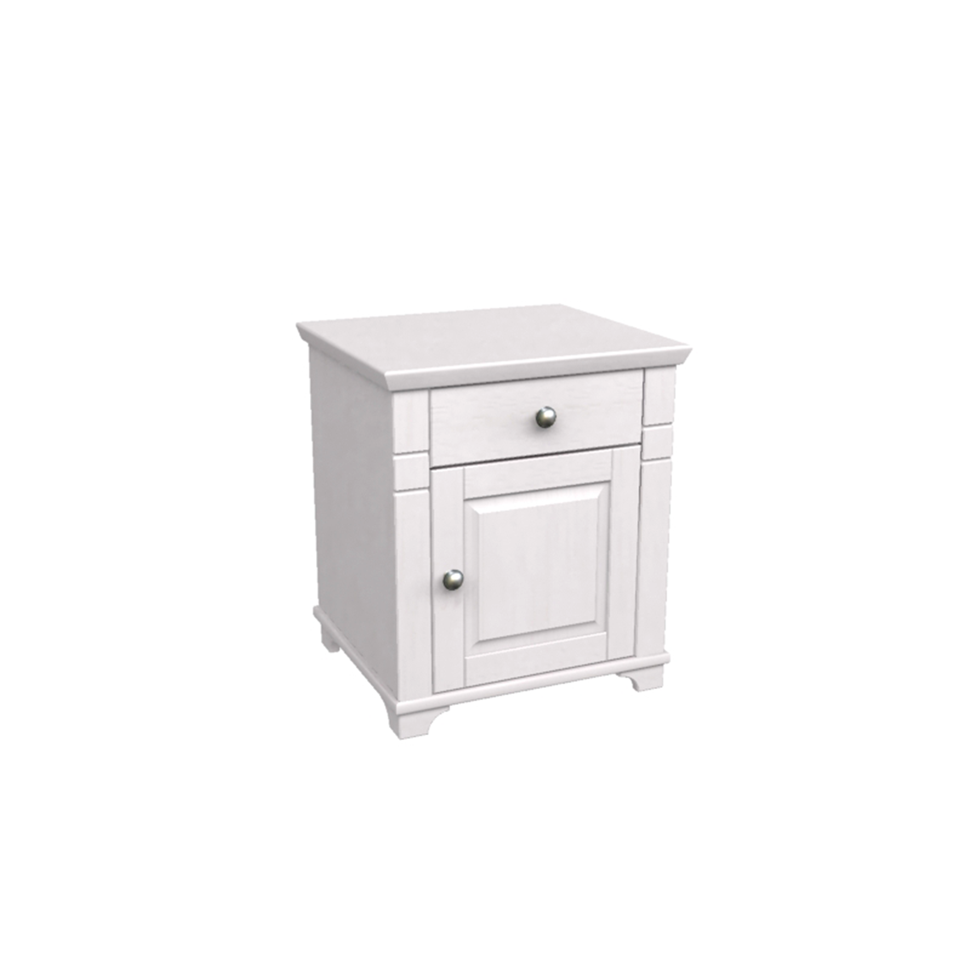 Тумба прикроватная "Беллиа" натуральное дерево, массив сосны, 45х40х52, цвет: белый воск