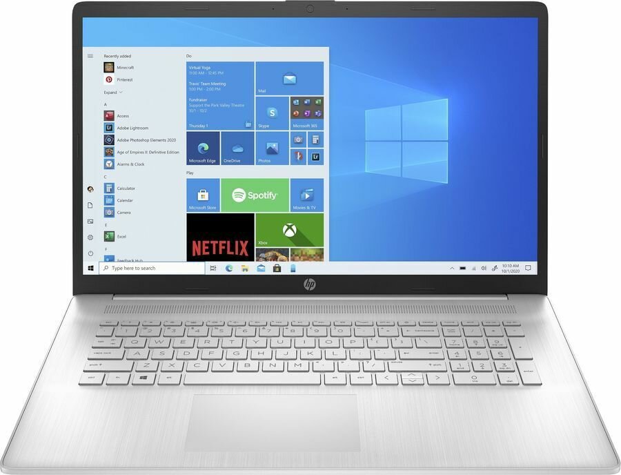 17,3" Ноутбук HP 17-CP0068UR (4L5W2EA) серебристый - 1600x900 HD+, TN, AMD Athlon Silver 3050U, ядра: 2 x 2,3 ГГц, 8 ГБ, SSD 256 ГБ, AMD Radeon, Windows 10 Home