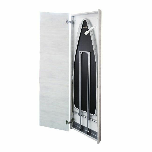 Шкаф распашной навесной без зеркала со встроенной гладильной доской Табула L Эко распашная (левая), беленый дуб