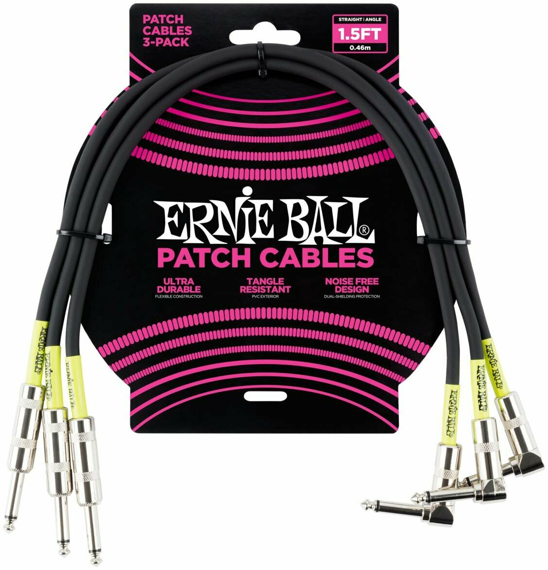 ERNIE BALL 6076, 46см - Инструментальный кабель