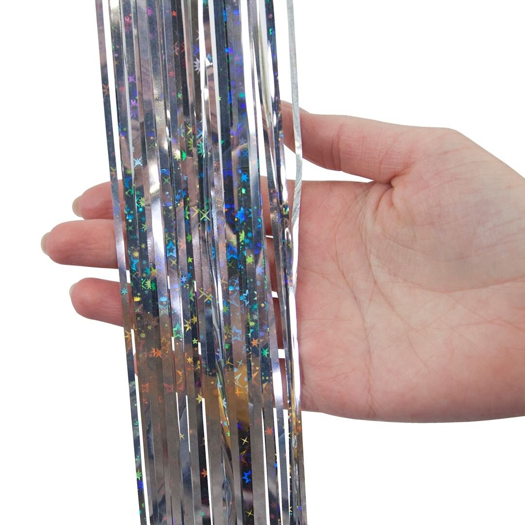 Гирлянда Дождик, Серебро, Голография, 20*150 см, 1 шт.