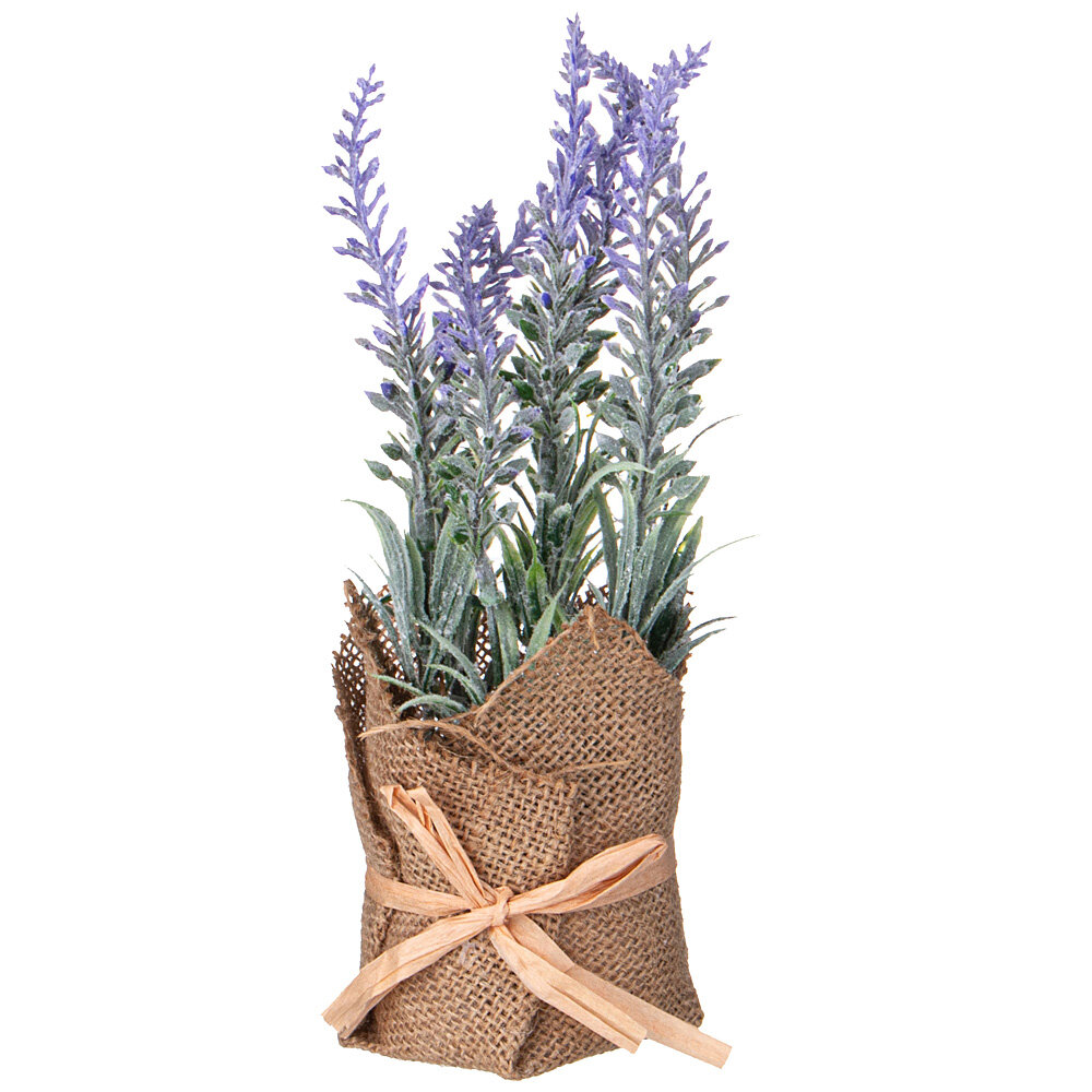 Изделие декоративное в льняном горшке лаванда KSG-268-119