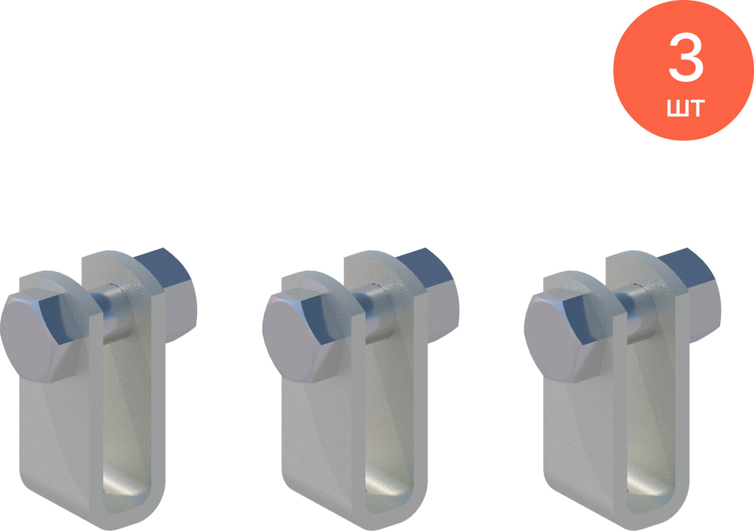 Анкер соэми К675М У3 для натяжения тросов стальной, 65х75мм, 1шт. / крепеж (комплект из 3 шт)