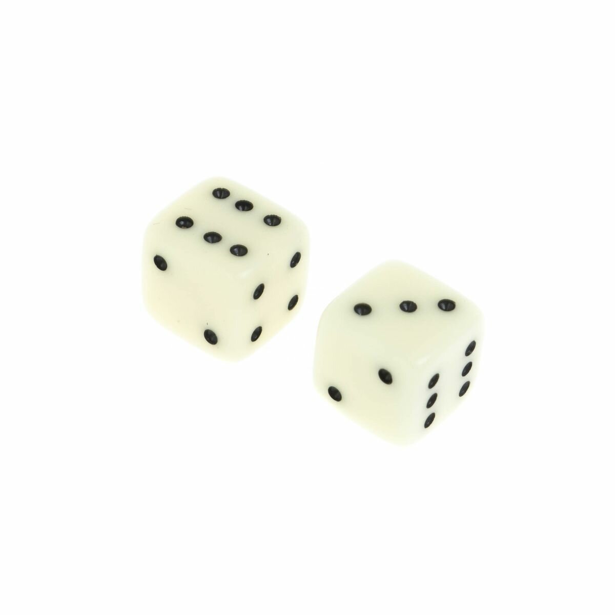 Кубики зарики 1 см белые 2 шт 122958