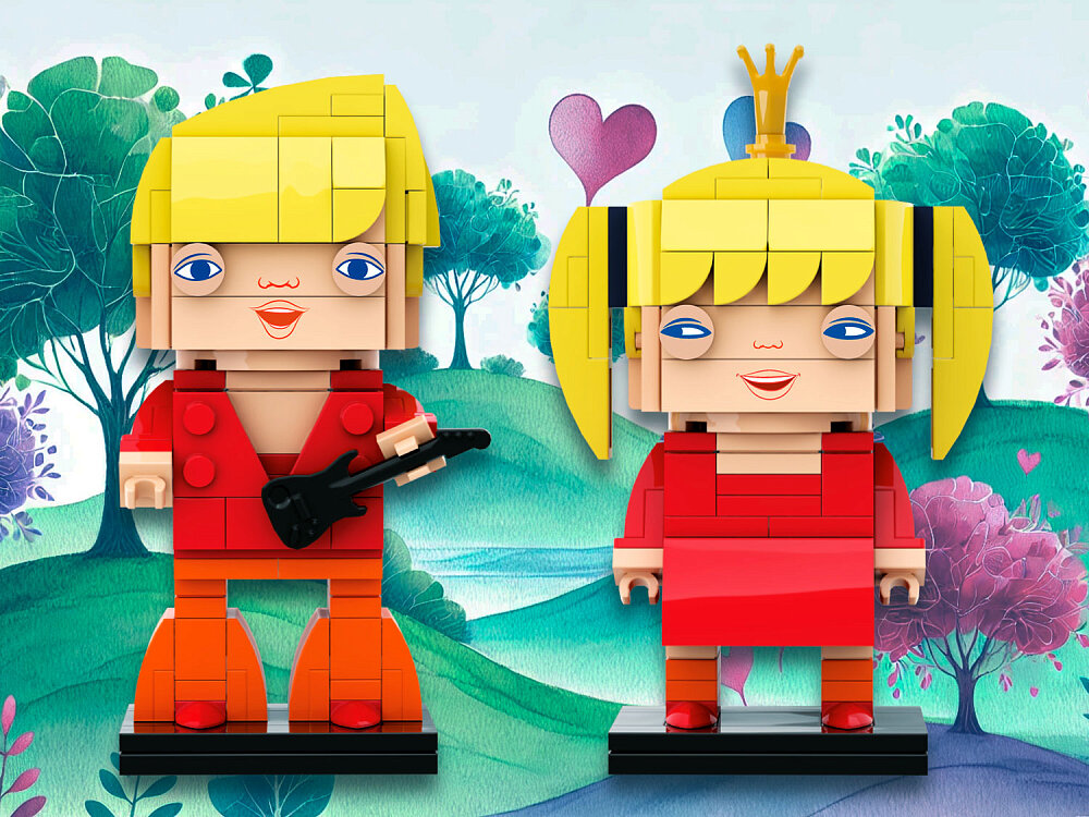 Конструктор Brick Labs Союзмультфильм AB-1113 Конструктор Бременские музыканты: Трубадур и Принцесса