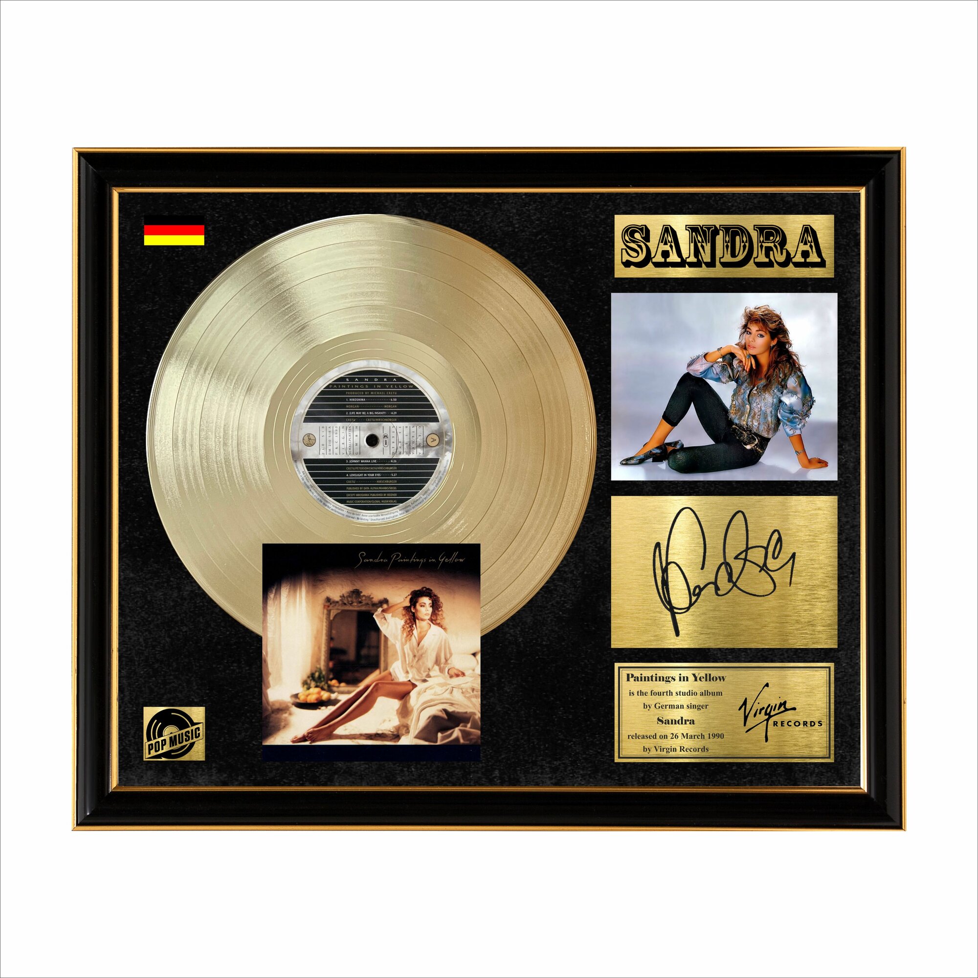 Картина в рамке с пластинкой Sandra