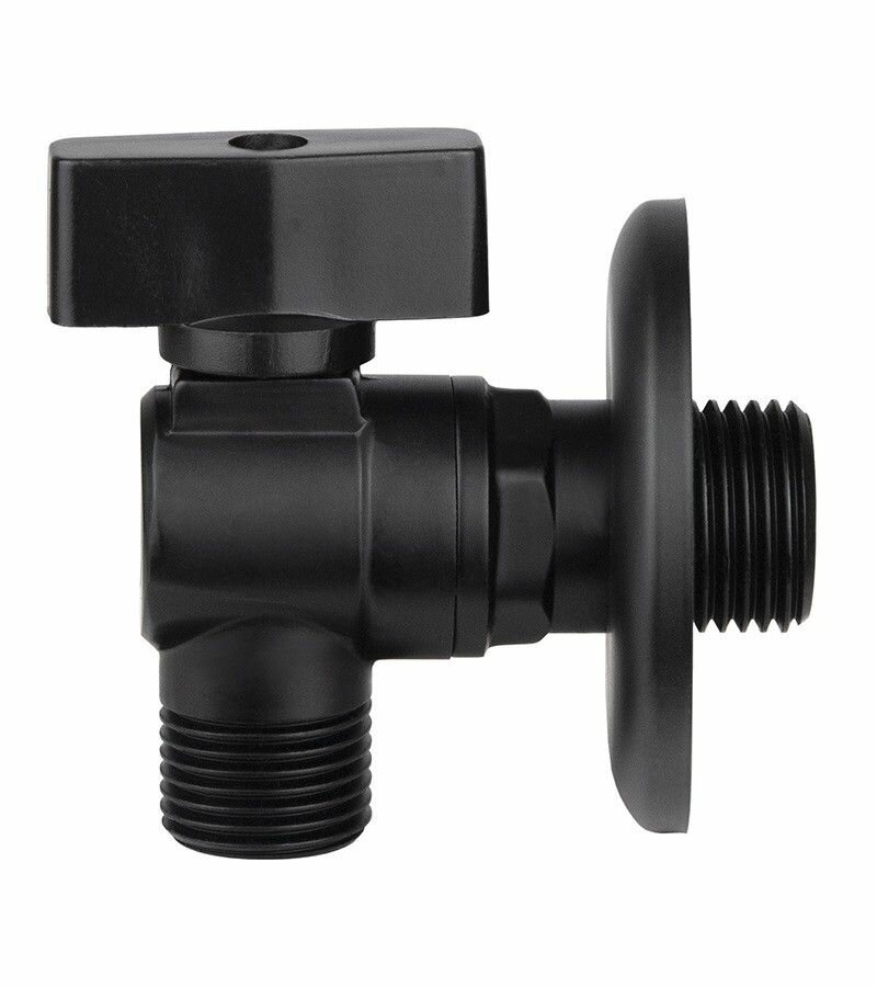 Кран KAISER 1/2"х1/2" угловой черный матовый