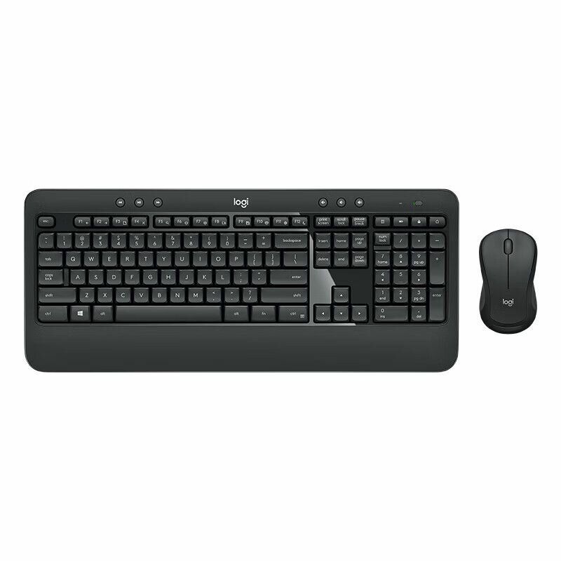 Logitech MK540 Беспроводной комплект клавиатуры и мыши, ноутбук и настольный компьютер, полноразмерная мембрана с подставкой для ладоней, устойчивая к протечкам, черный
